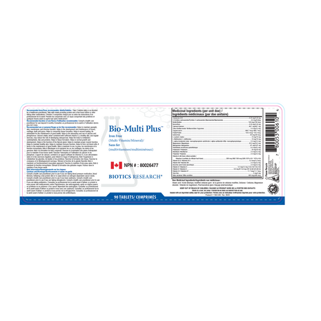 Bio-Multi-Plus (Iron Free) - Biotics Research - Energie PLP ...