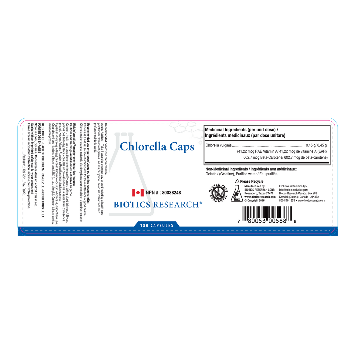 Chlorella Caps - Biotics Research - Energie PLP - Supplements & Natural ...