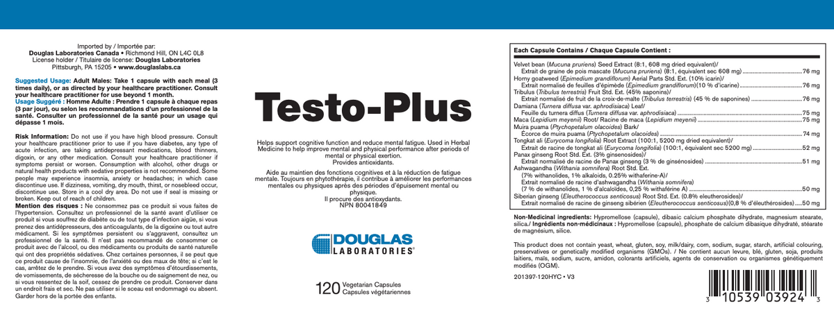 Testo-Plus - Douglas Laboratories - Energie PLP - Supplements & Natural ...